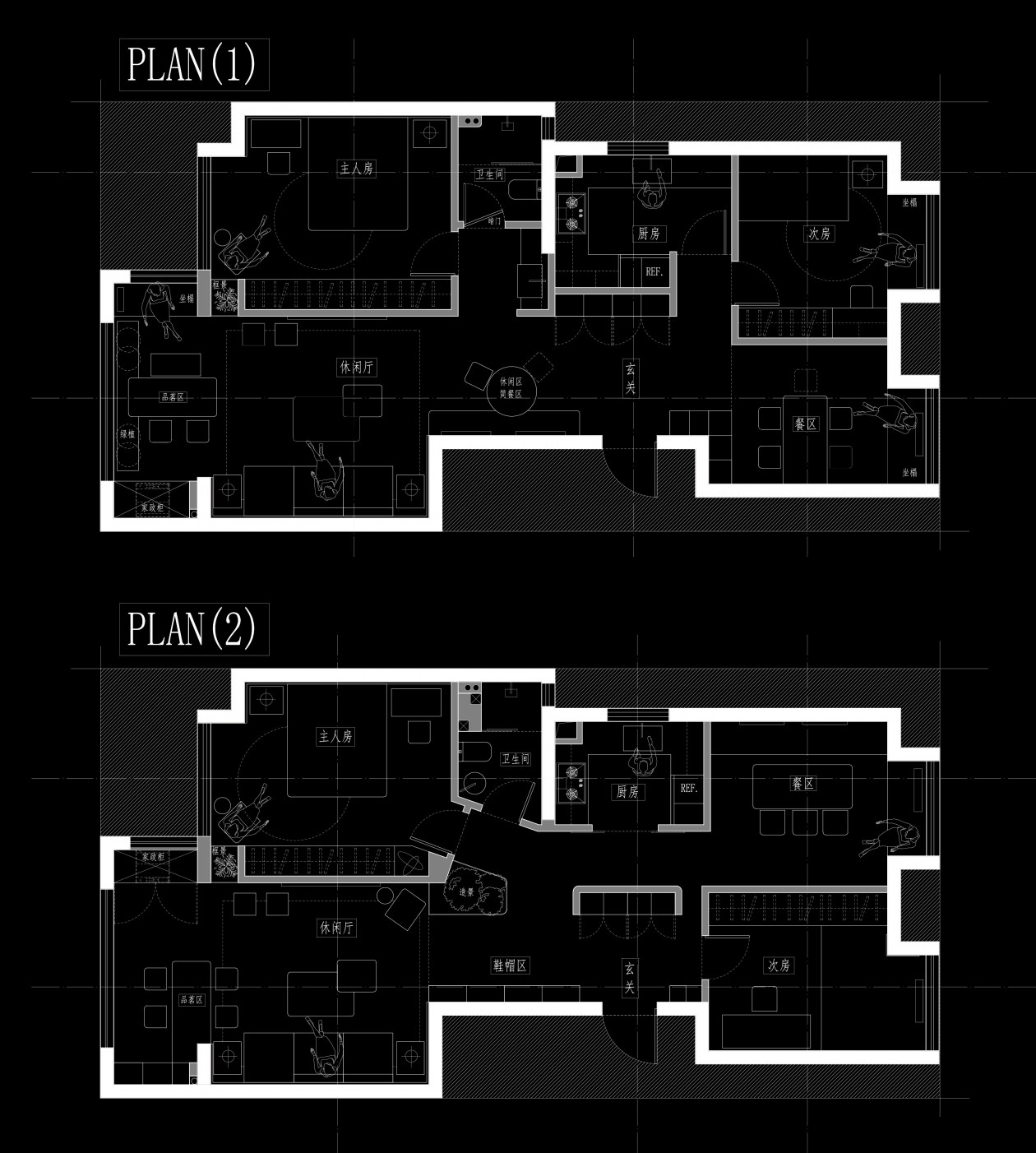 (王一户型改造106期)100㎡两版方案分享-室内设计-拓者设计吧