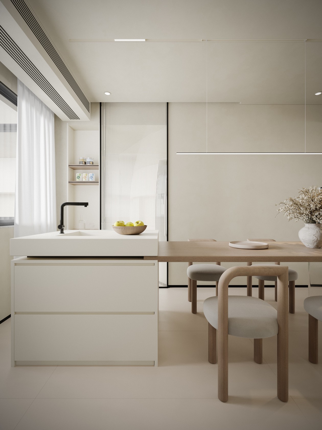 绘感视觉设计 | 奶油客餐空间-室内设计-拓者设计吧