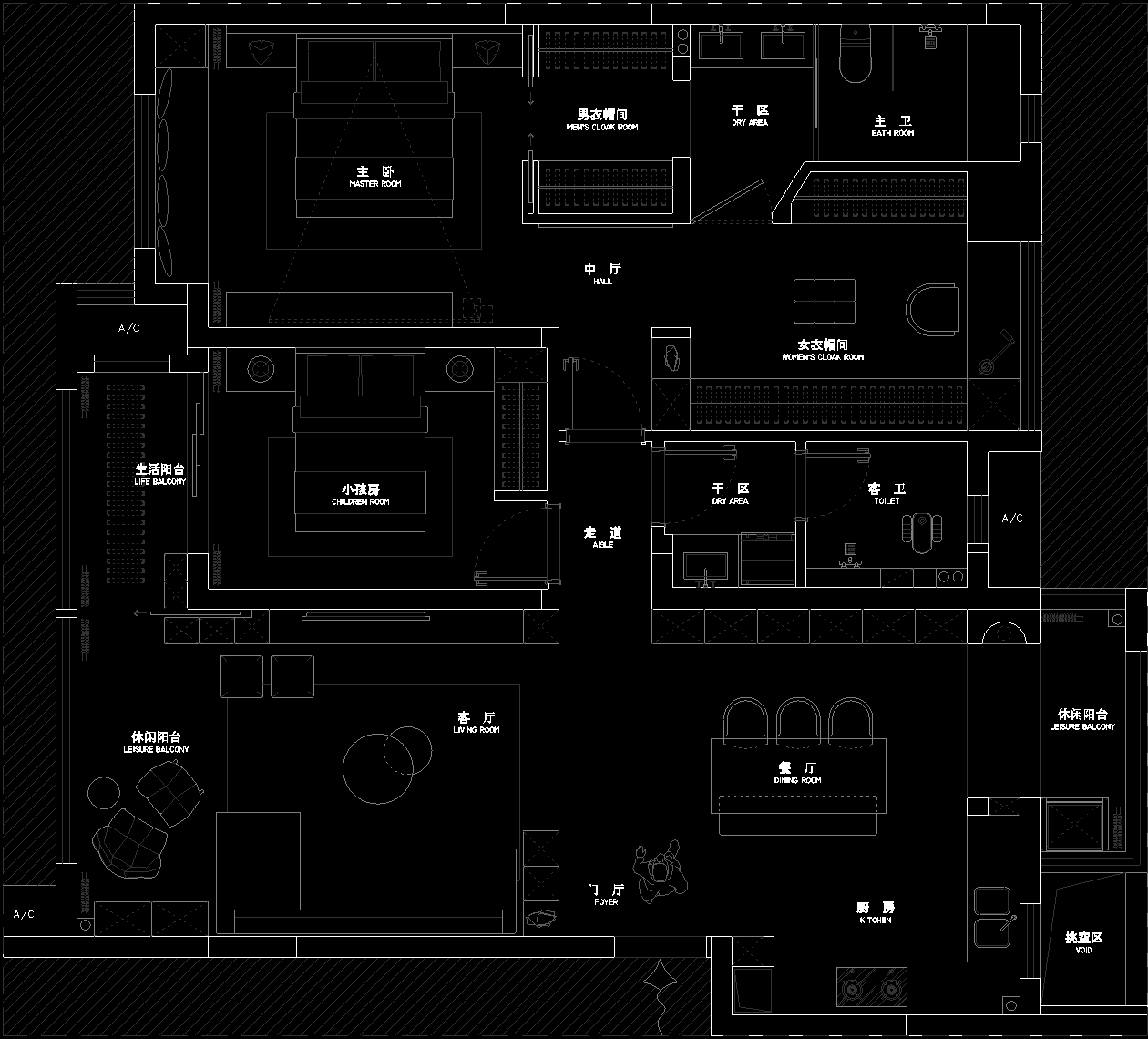 128m2｜“魔改”方案九稿CAD+PSD-室内设计-拓者设计吧