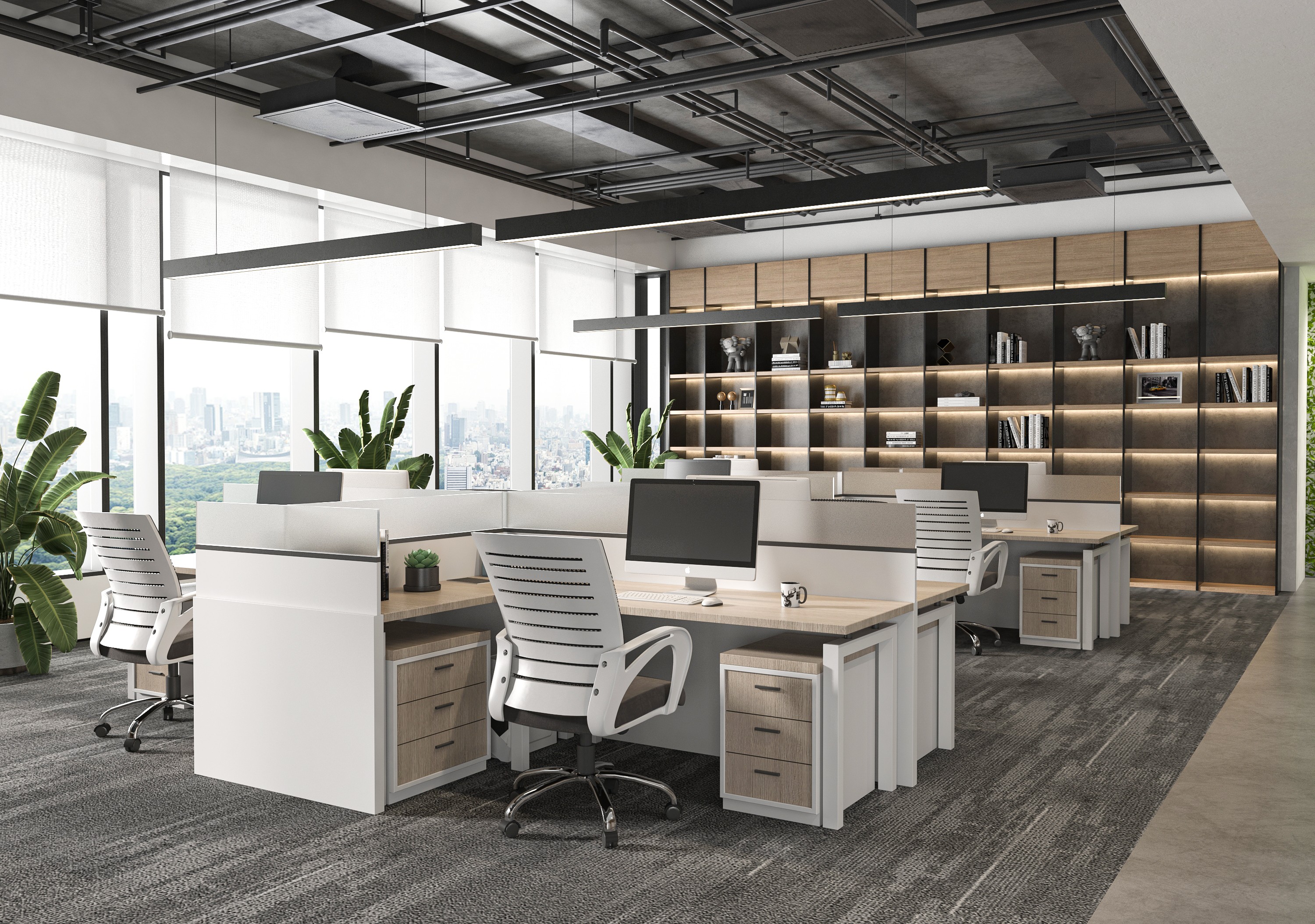 现代公共办公室SU模型-室内设计-拓者设计吧